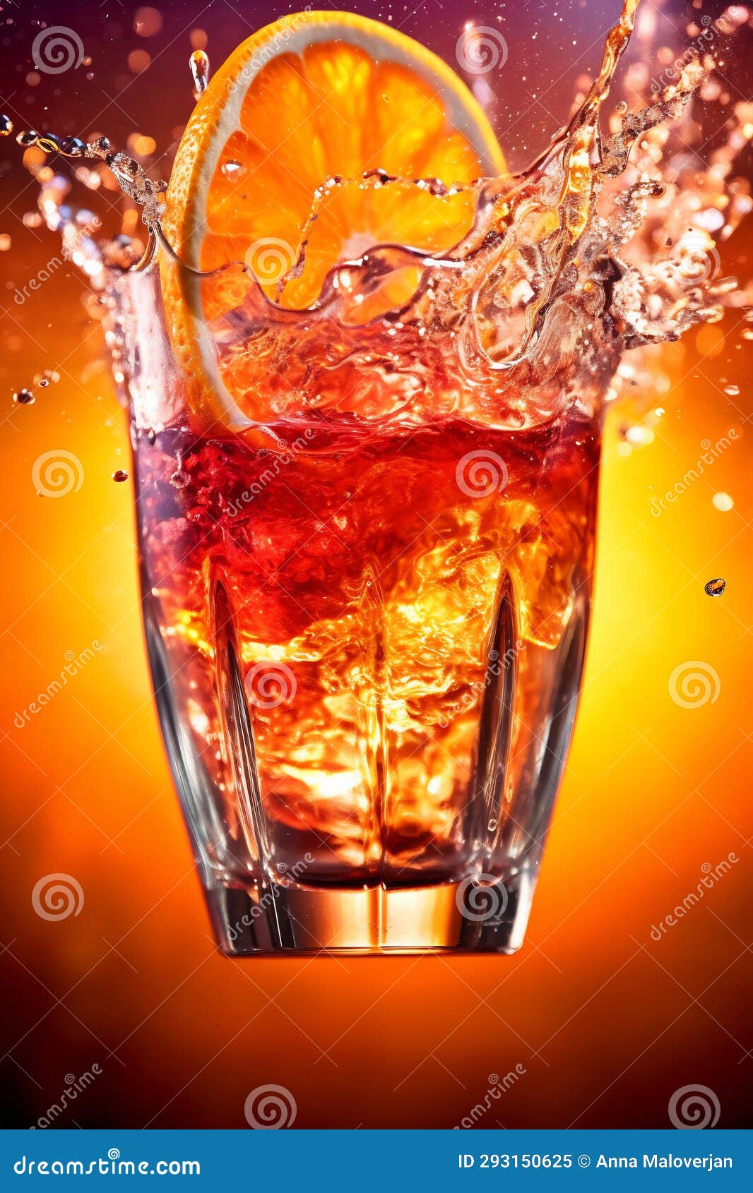 Cocktail Splashing on Orange Background Stock Image - Image of vodka ...