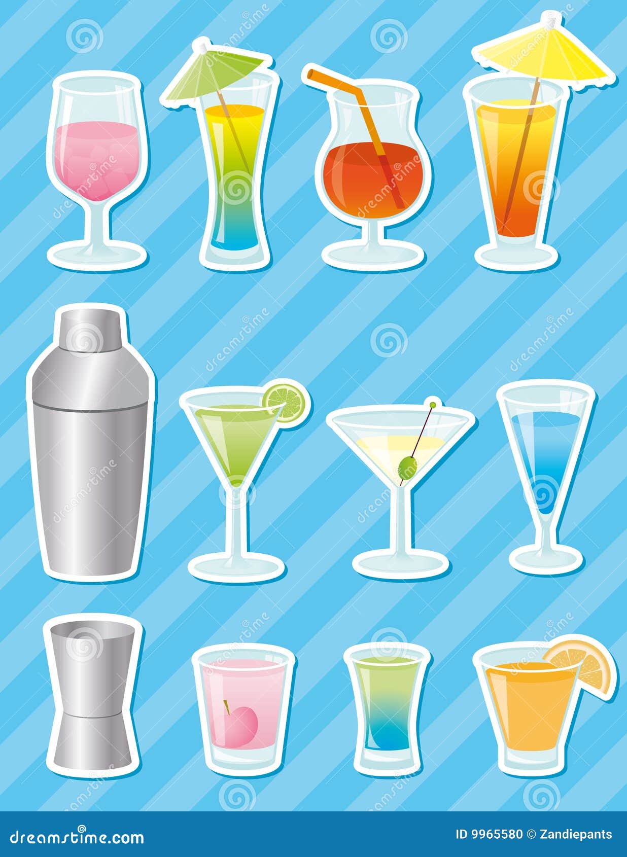 Cocktail stickers - vector stock vector. Illustration of margarita ...
