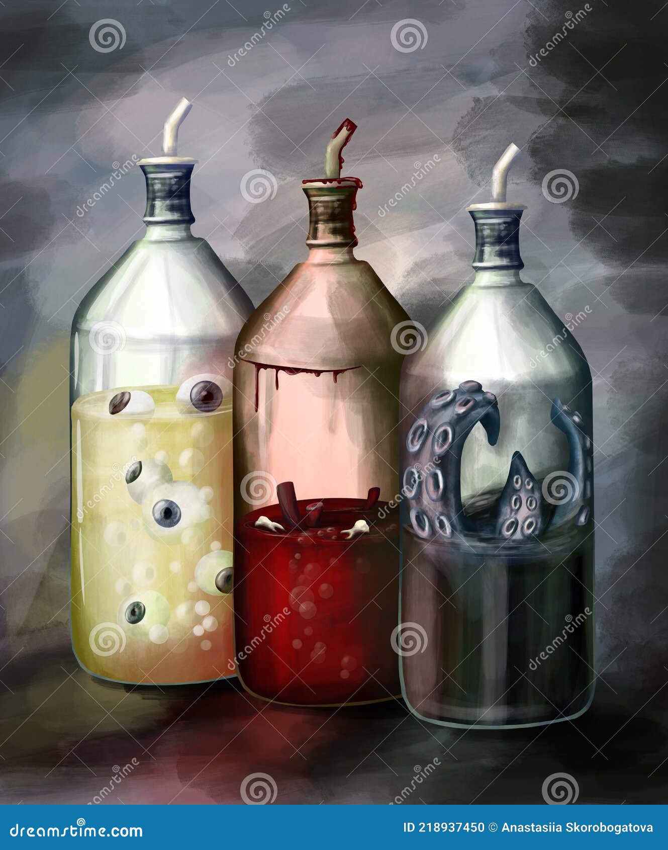 Strange Scary Mysterious Underwater Structure Illustration Royalty-Free ...