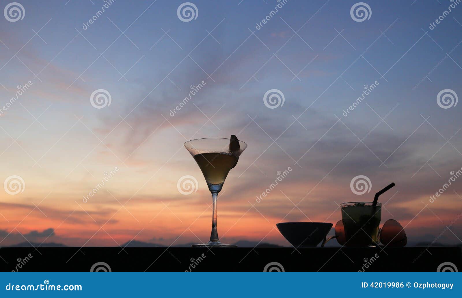 Cocktail at Sunset stock photo. Image of idyllic, asia - 42019986