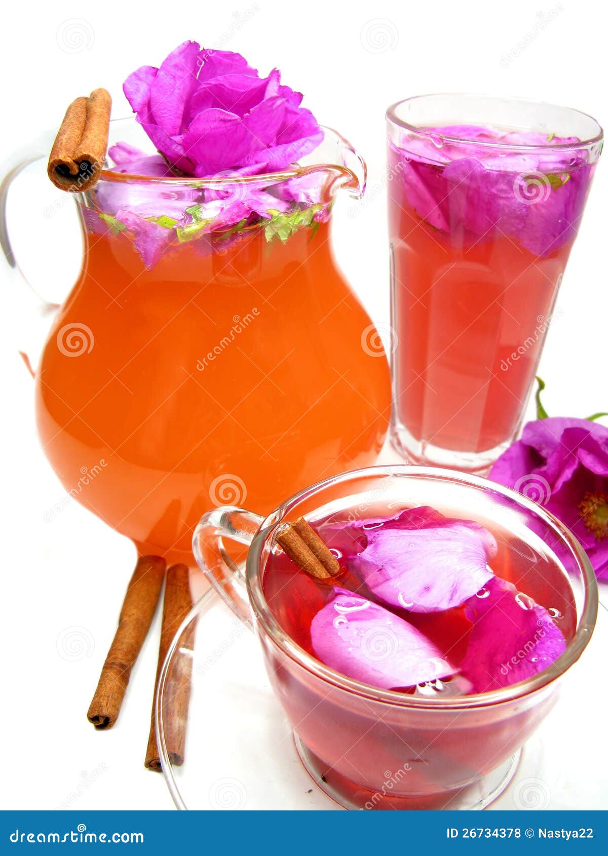 Cocktail Tea Drink with Wild Rose and Cinnamon Stock Photo - Image of ...