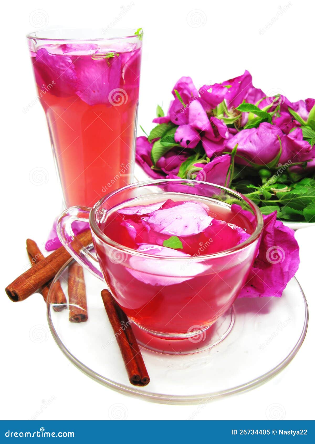 Cocktail Tea Drink with Wild Rose and Cinnamon Stock Image - Image of ...