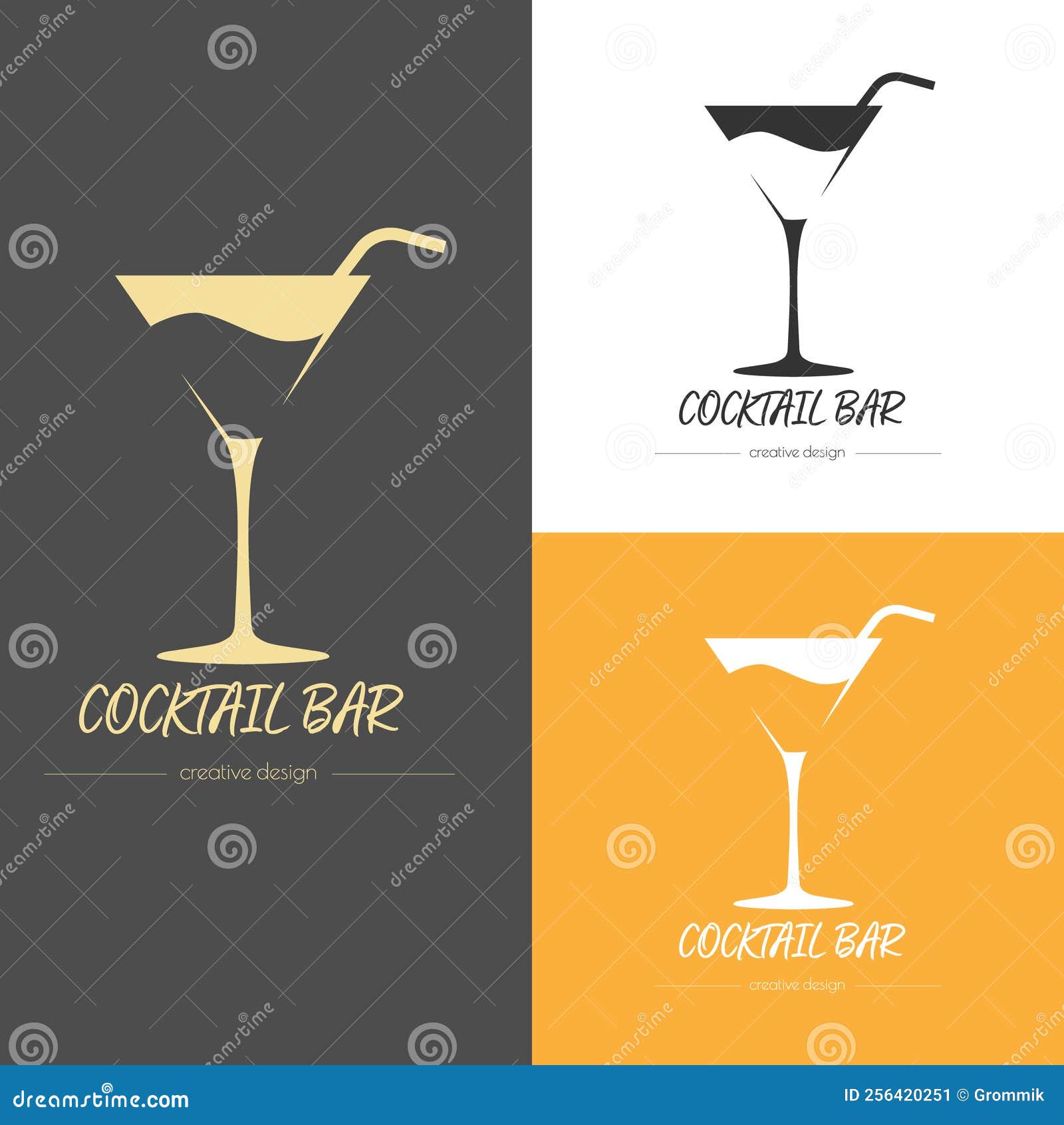 Cocktail. Template For A Logo, Label, Emblem Or Sticker. Visualization ...