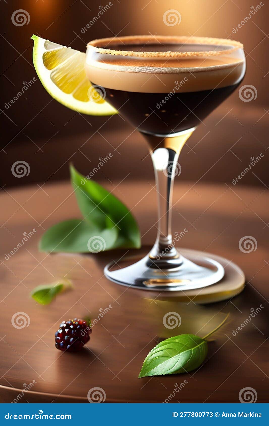 Cocktail Tini - Espresso Martini on the Summer Table in the Restaurant ...