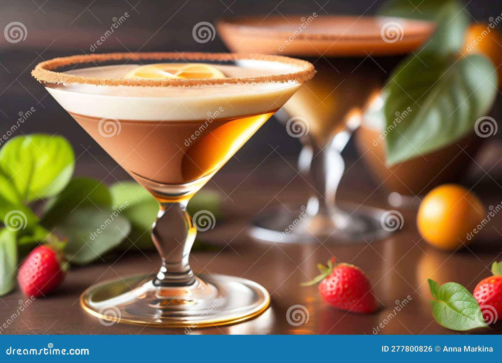 Cocktail Tini - Espresso Martini on the Summer Table in the Restaurant ...