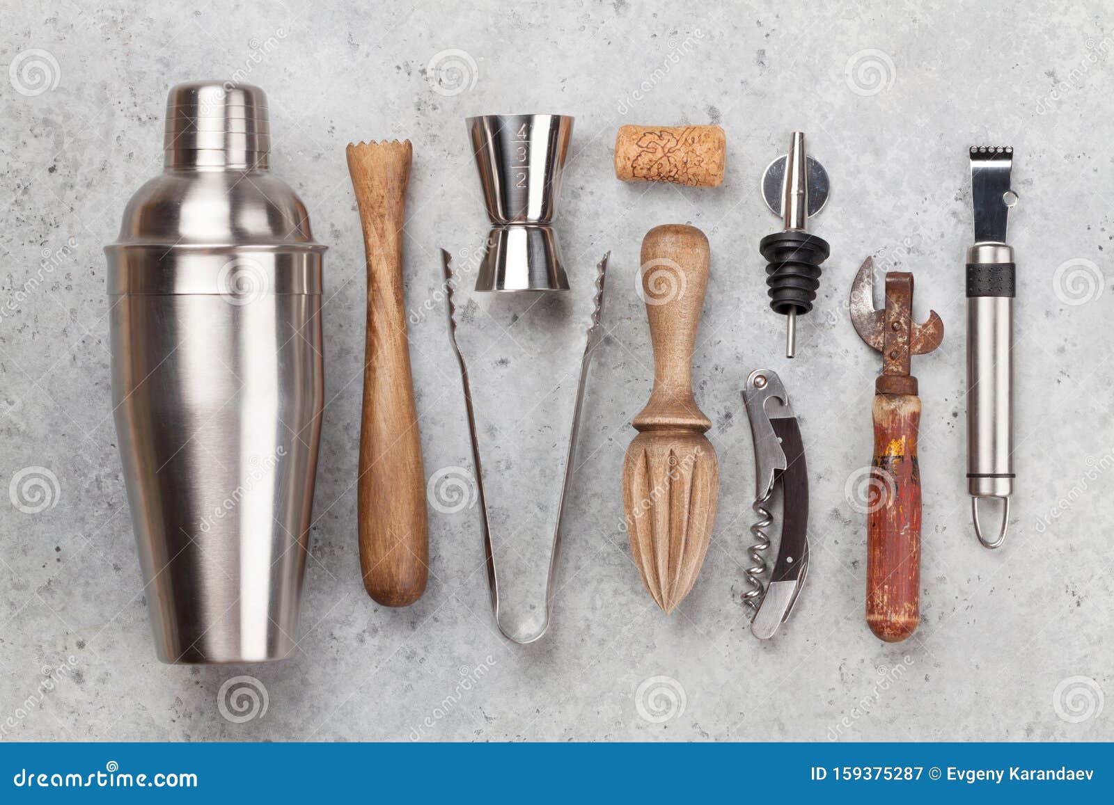 Cocktail Utensils. Set of Bar Tools Stock Image - Image of mixing ...