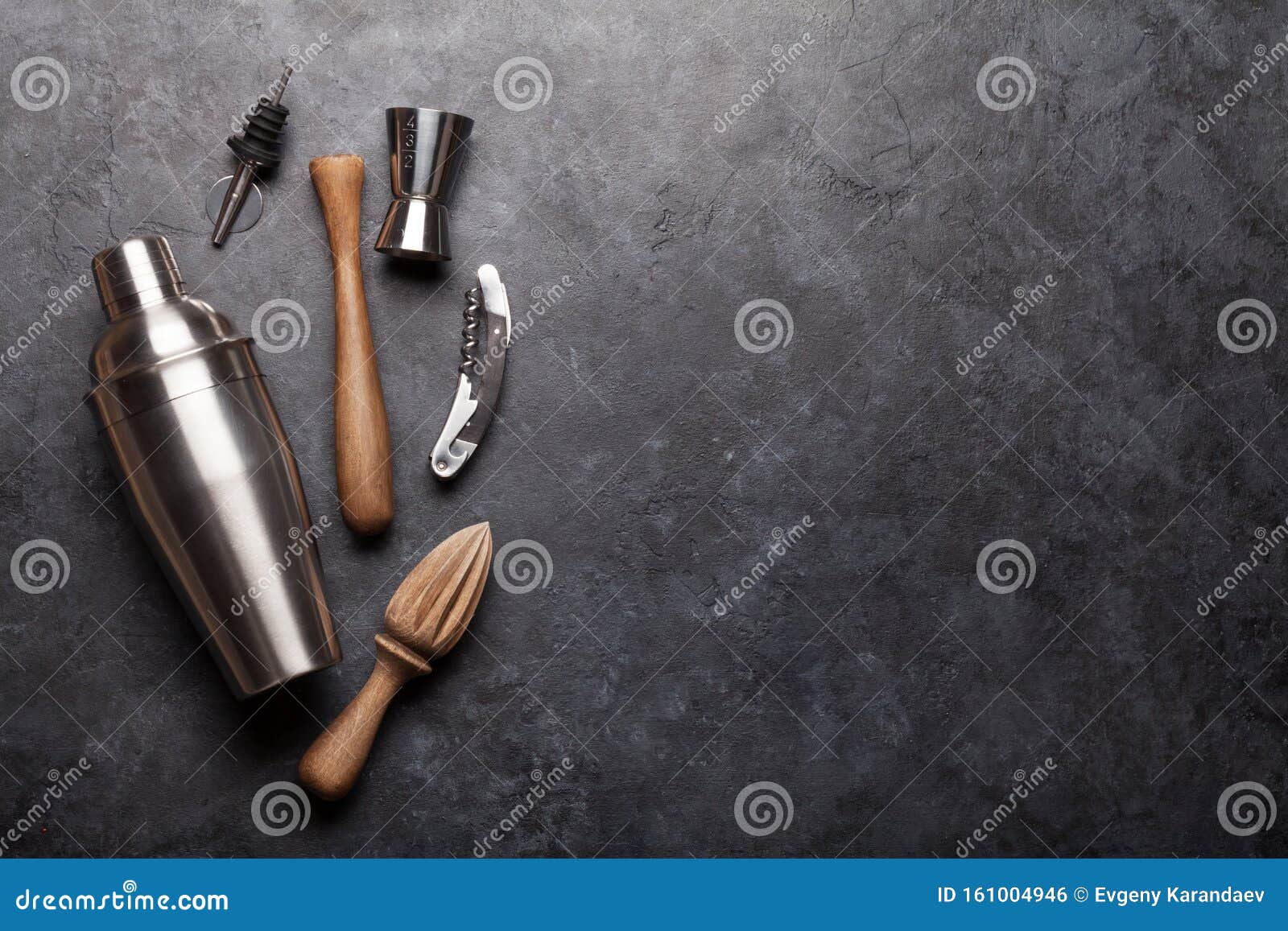 Cocktail Utensils. Set of Bar Tools Stock Photo - Image of mixed, mixer ...