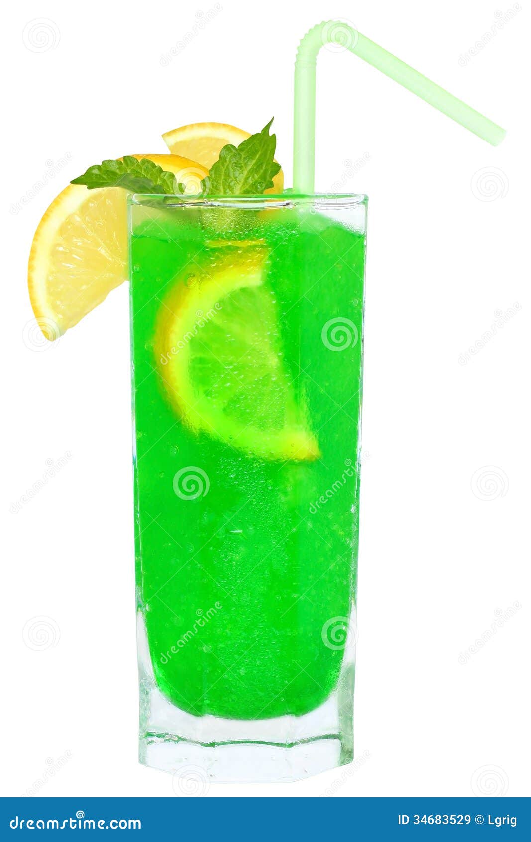 Cocktail Verde Con Ghiaccio Tritato Immagine Stock - Immagine di sugoso ...