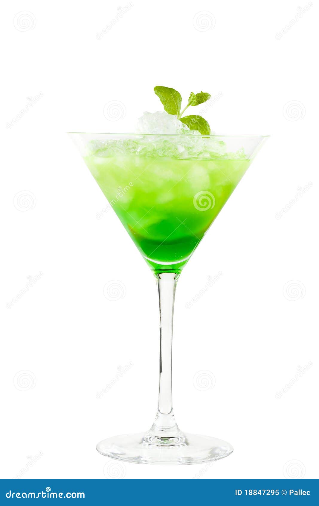 Cocktail Vert Avec La Menthe Image stock - Image du isolement ...