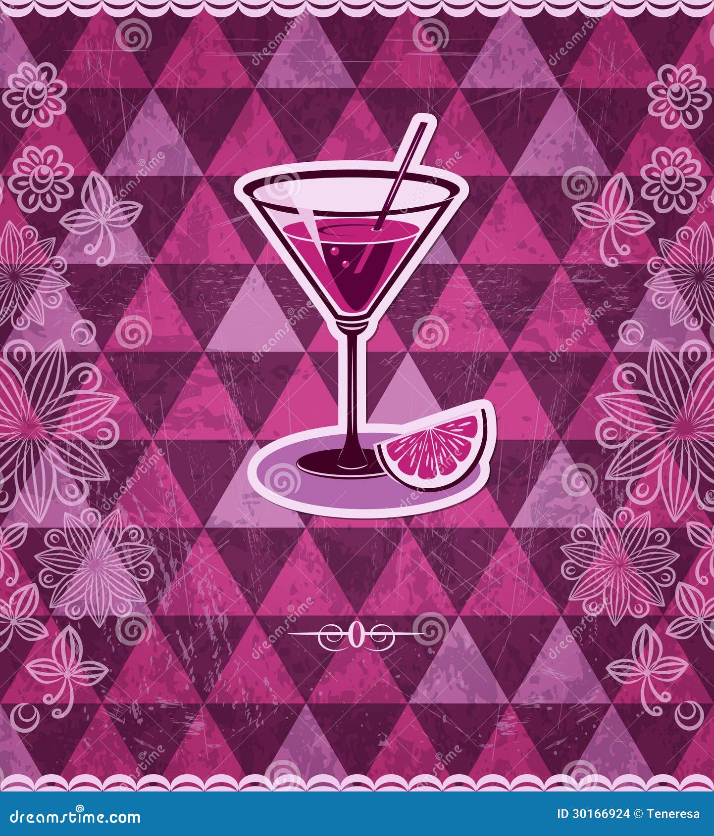 Cocktail Vintage Mosaic Pattern Stock Vector - Illustration of graphic ...