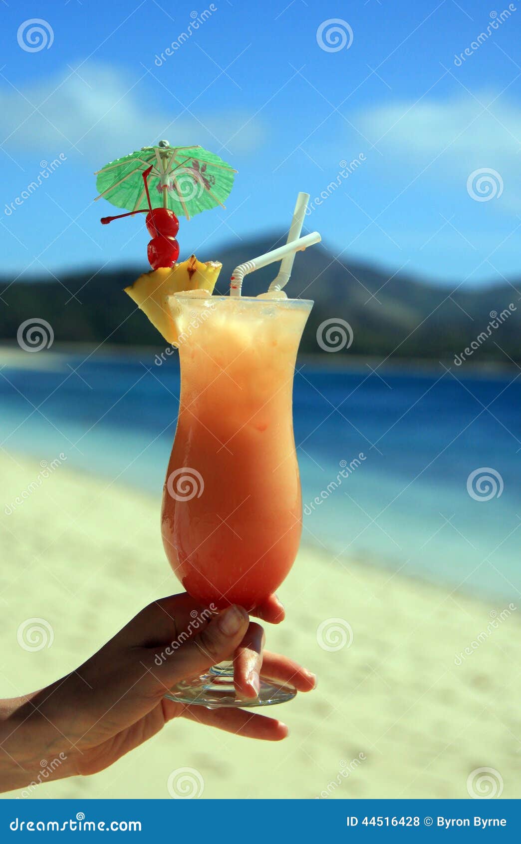 Cocktails on the Beach in the Tropics Stock Photo - Image of beach ...