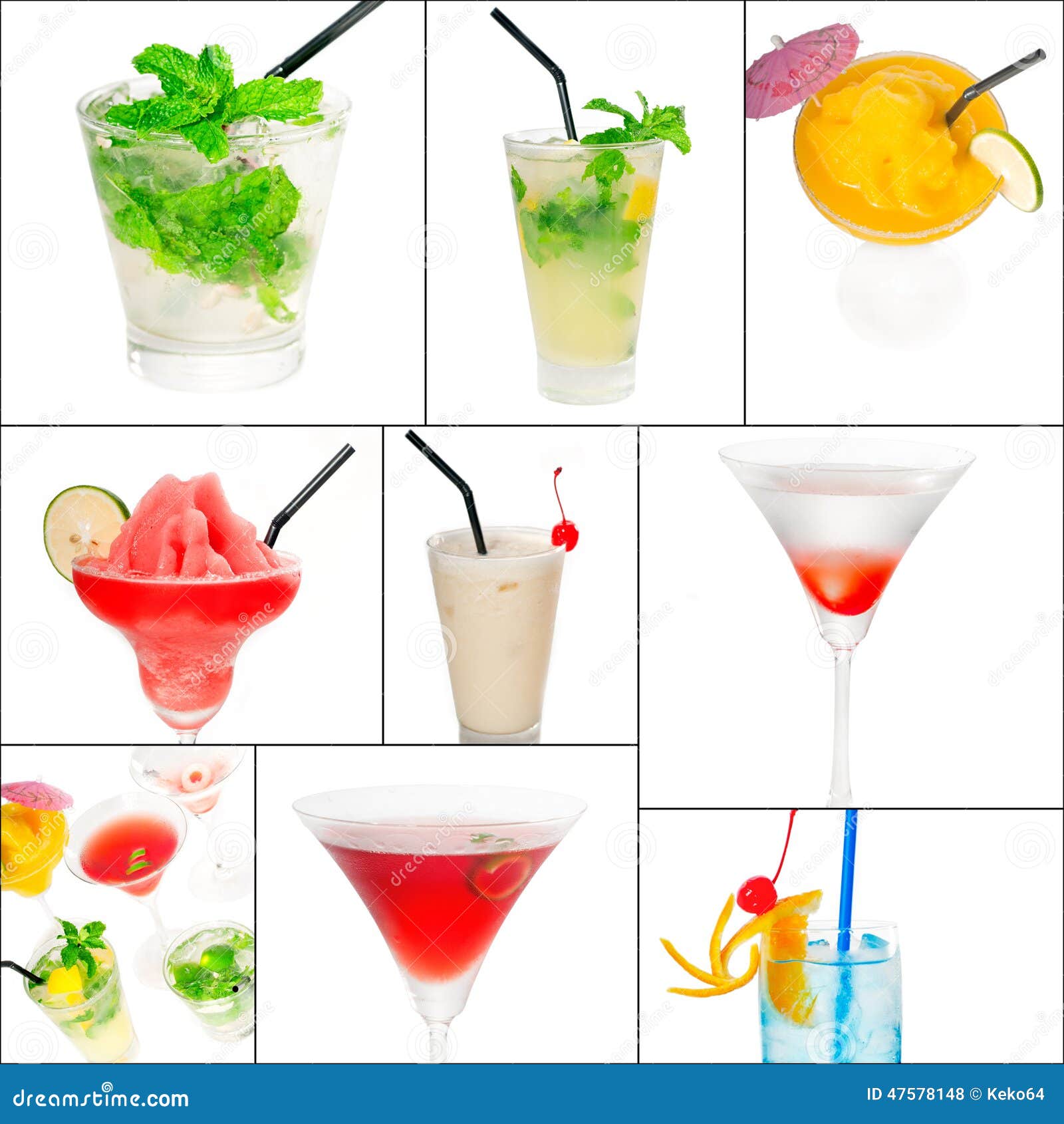Cocktails collage stock photo. Image of liquor, garnish - 47578148