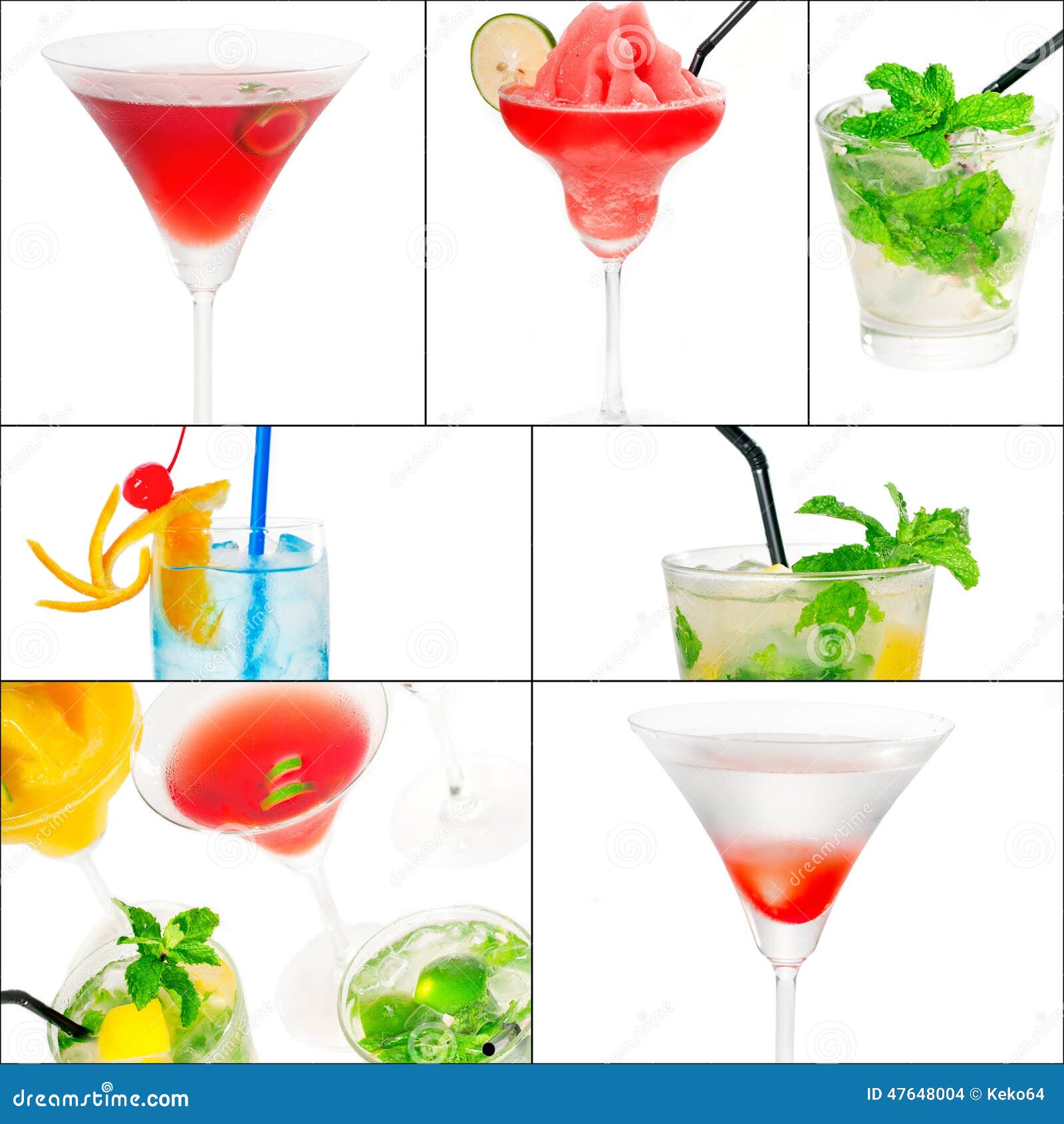 Cocktails collage stock photo. Image of drink, club, liquor - 47648004
