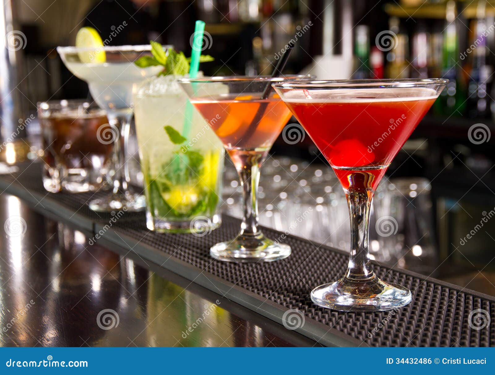 Cocktails stock photo. Image of nightclub, drink, green - 34432486