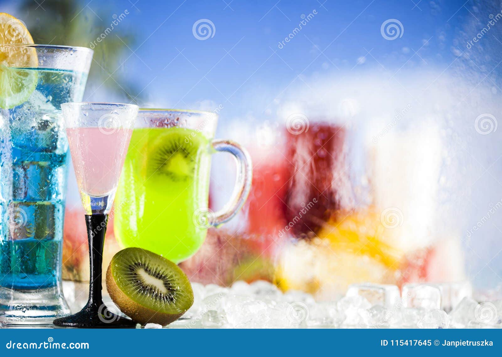 Exotic summer drinks stock image. Image of reflection - 115417645