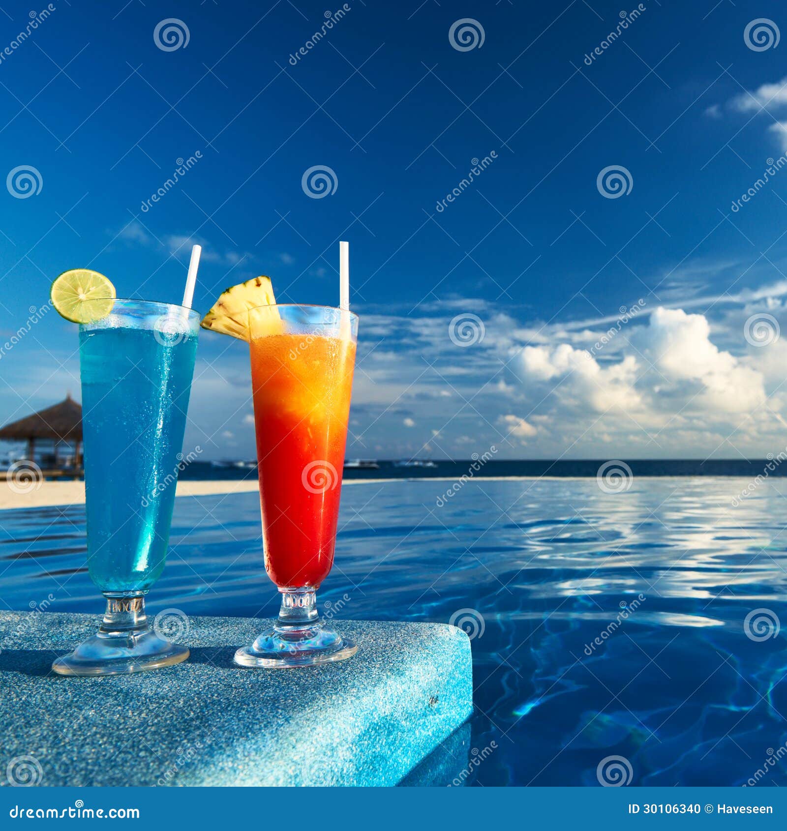 Cocktails Near Swimming Pool Stock Photo - Image of alcohol, south ...