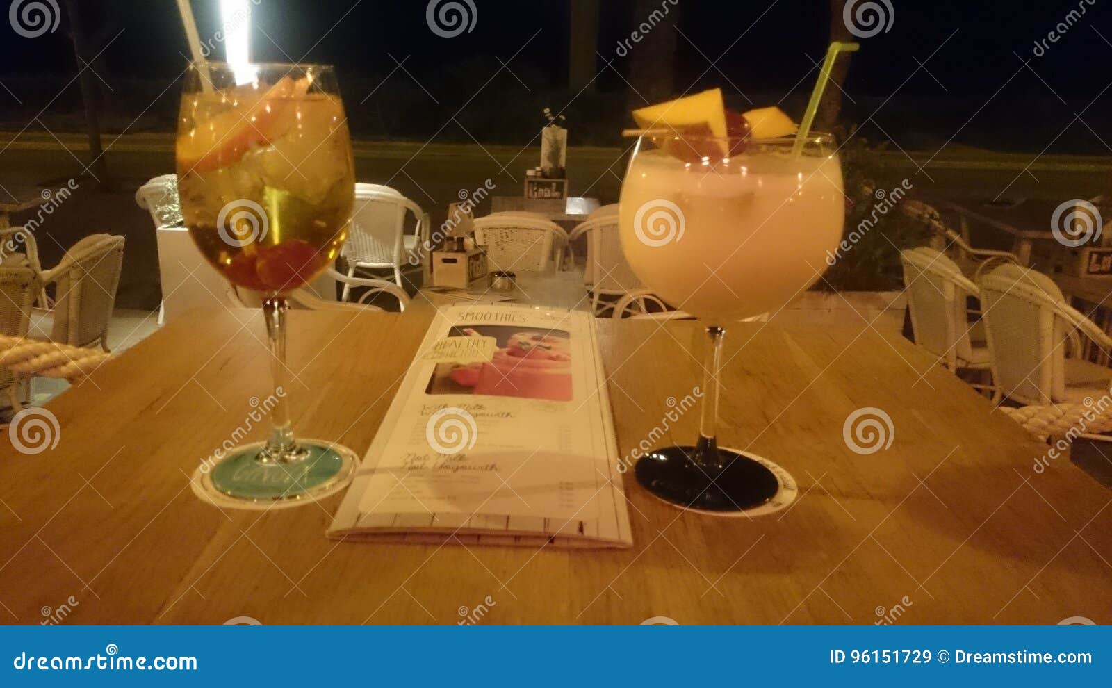 Cocktails at Night on a Beachbar Editorial Stock Image - Image of ...