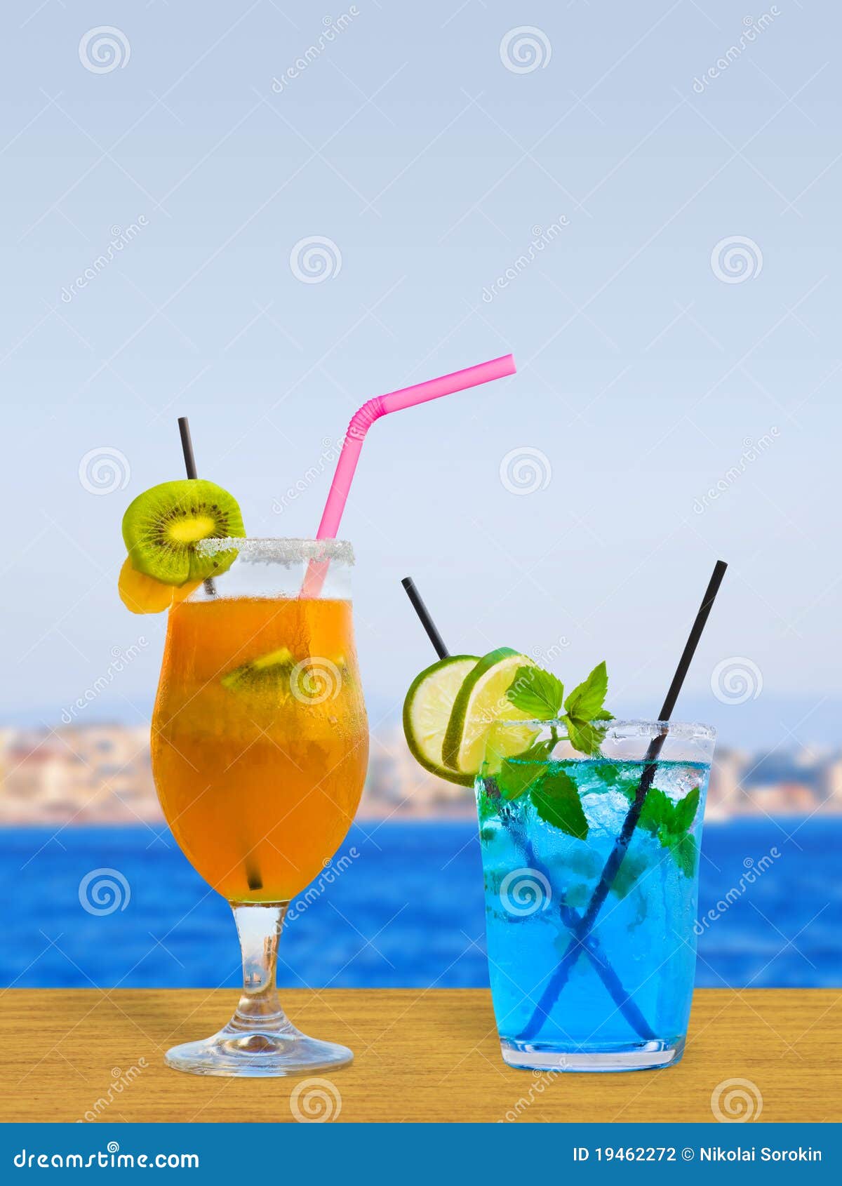 Cocktails on table in cafe stock photo. Image of alcohol - 19462272