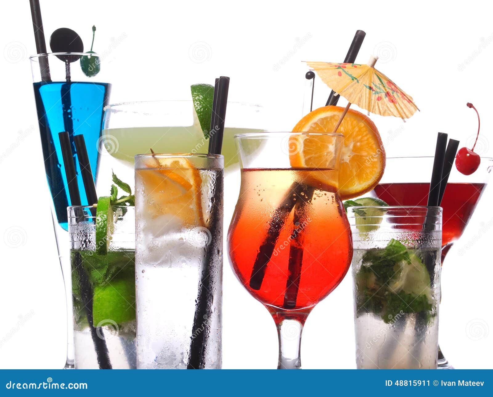 Cocktails on white stock image. Image of small, mint - 48815911