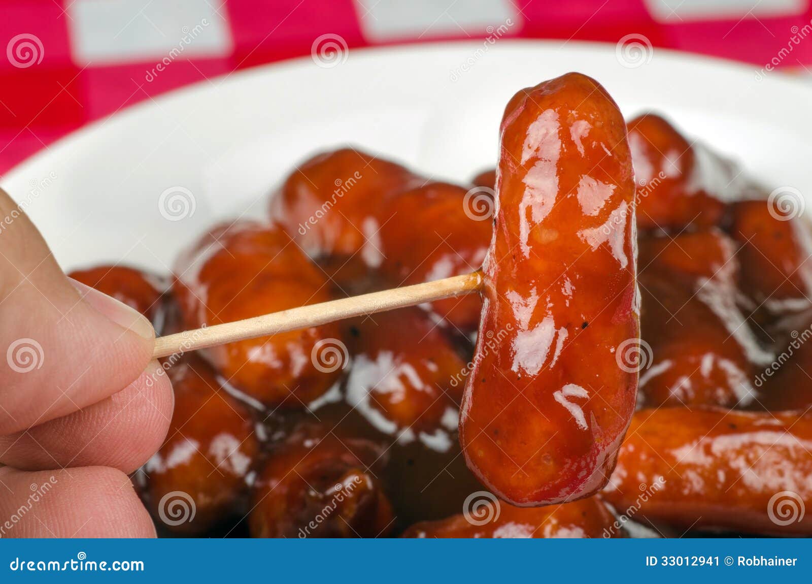 Cocktailworst Met Barbecuesaus Stock Afbeelding - Image of slager, heet ...