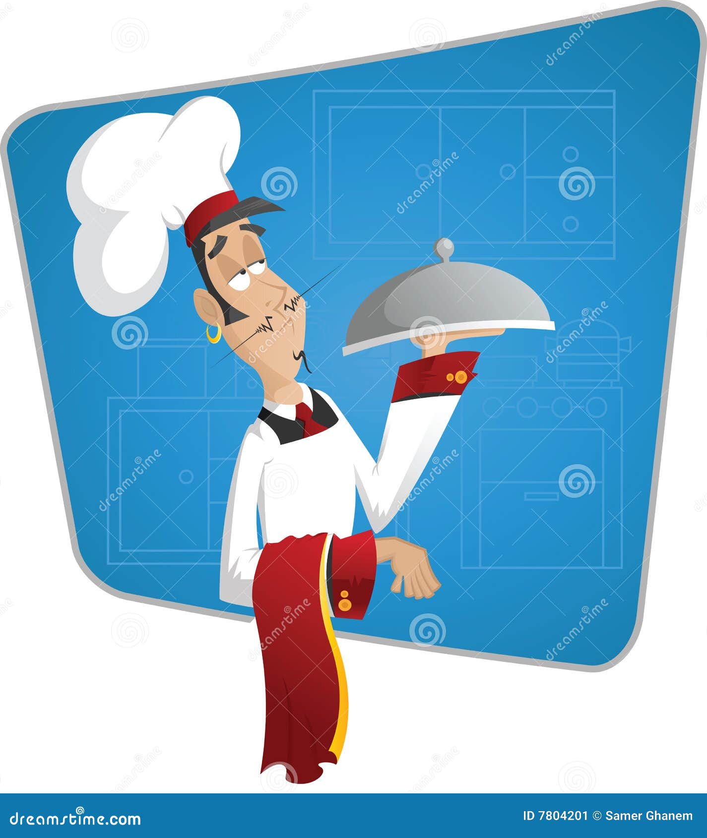 Cocky cook stock vector. Illustration of thin, food, spanish - 7804201