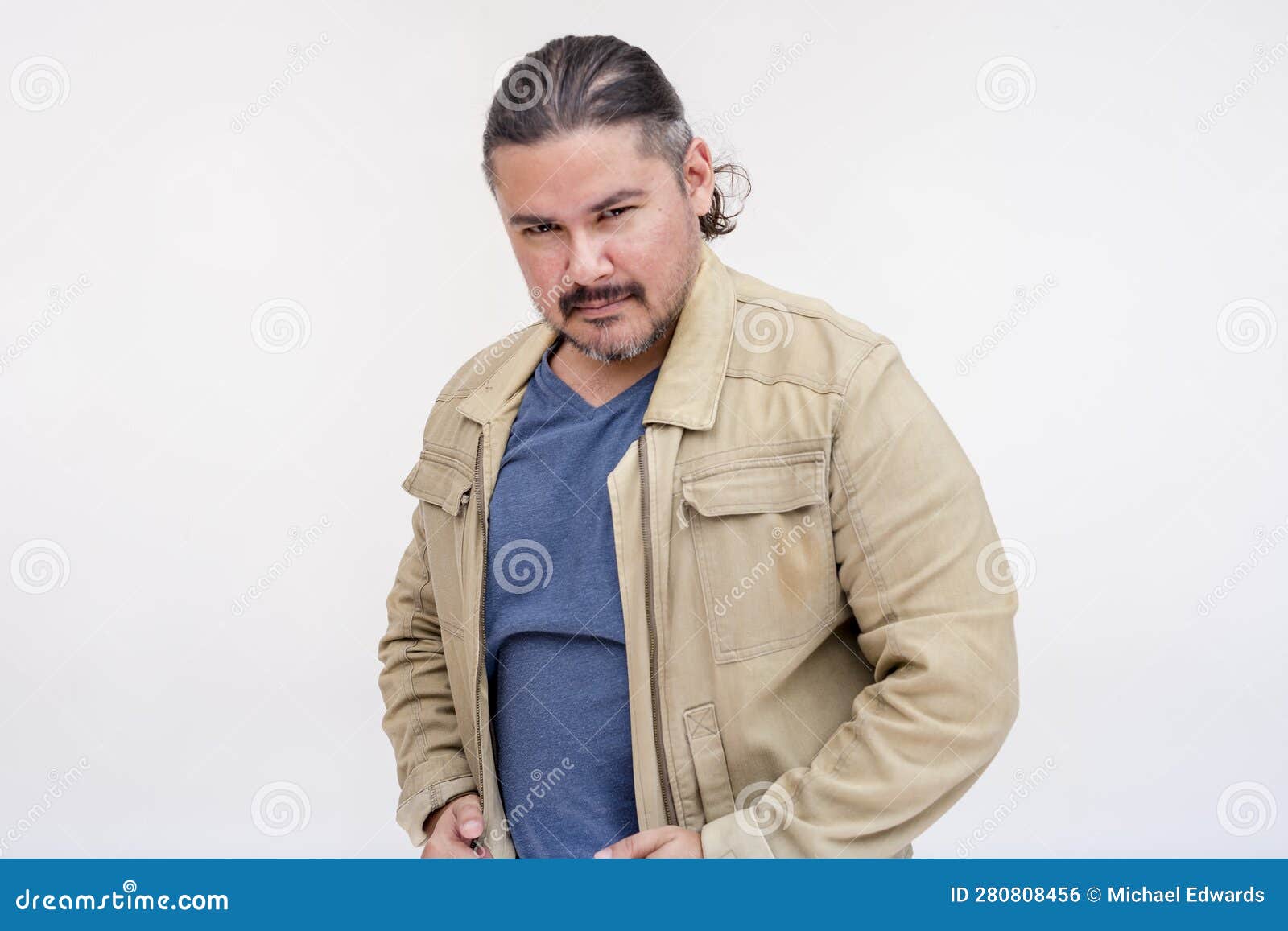 A Cocky and Smug Goon Looking at the Camera with Steely Eyes. Isolated ...