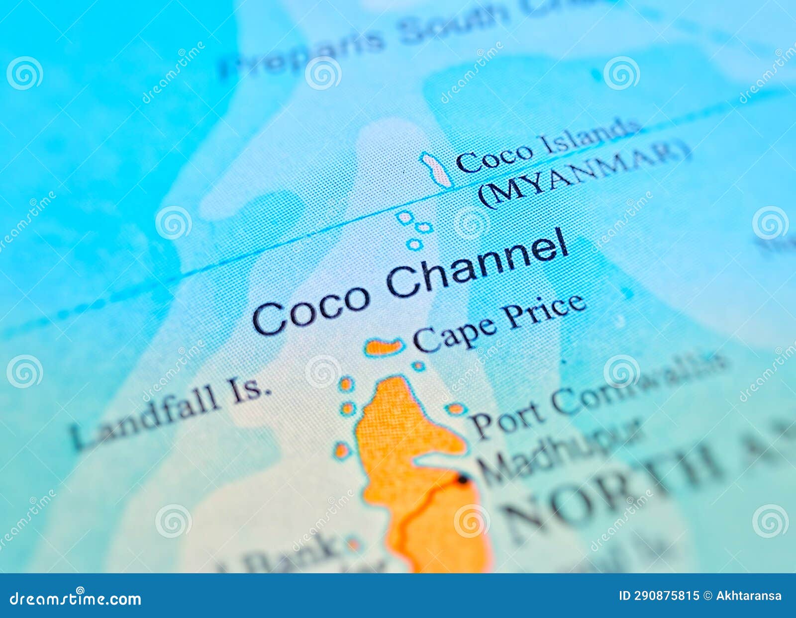 Coco Channel on a Map of India with Blur Effect Stock Image - Image of ...