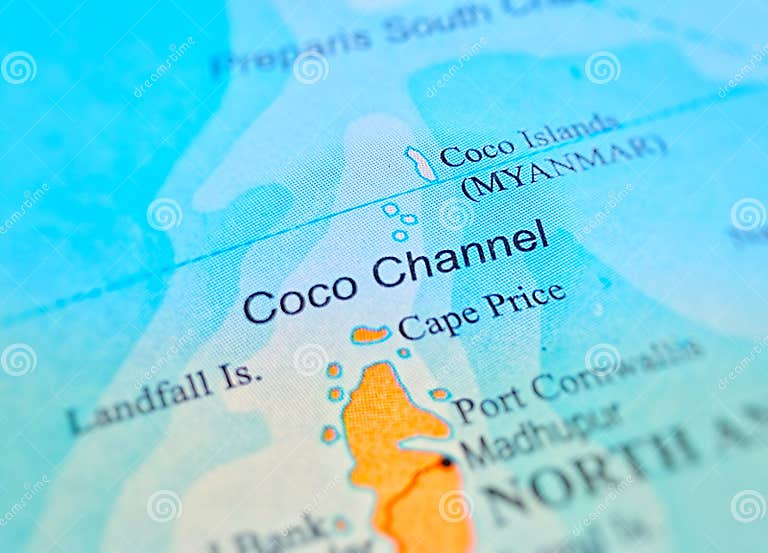 Coco Channel on a Map of India with Blur Effect Stock Image - Image of ...