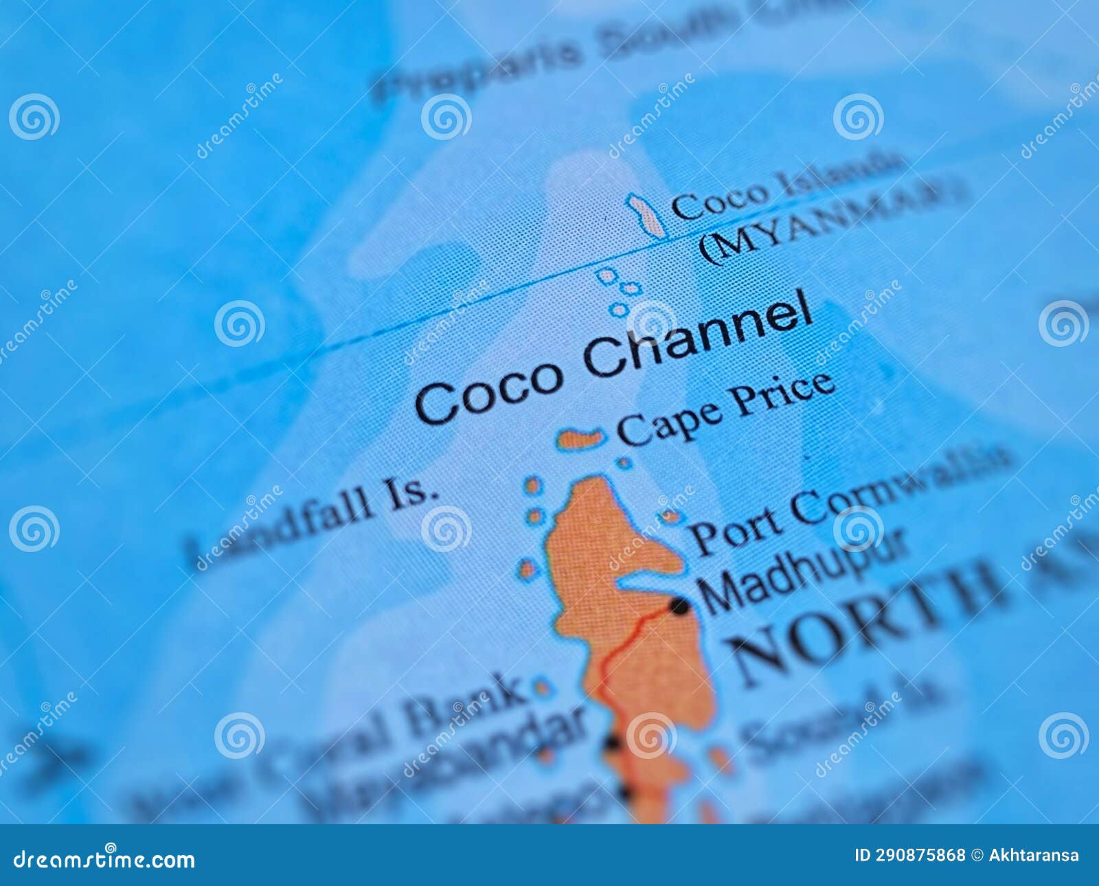 Coco Channel on a Map of India with Blur Effect Stock Photo - Image of ...