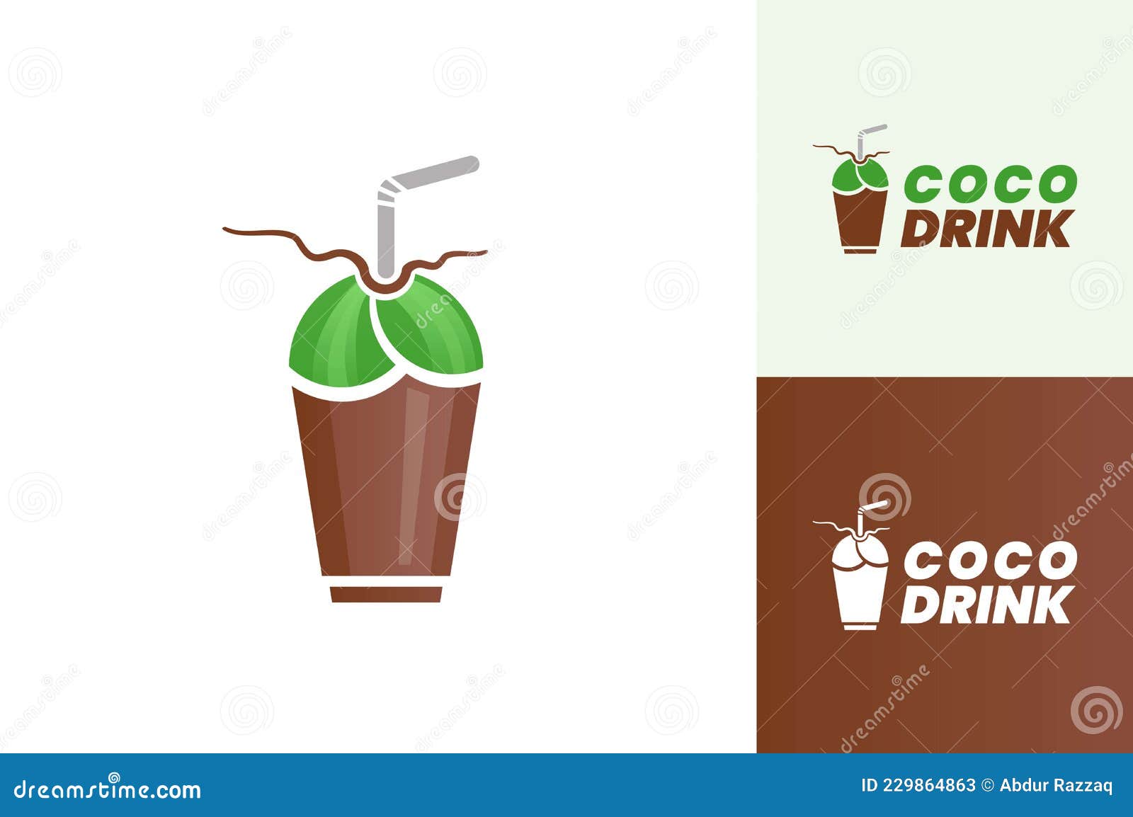 Coco Drink Logo Design Concept Vector Stock Illustration - Illustration ...
