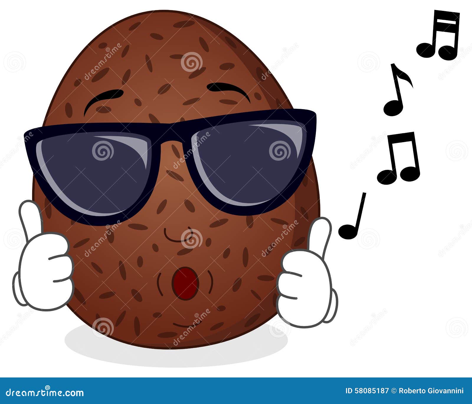 Coco Feliz Que Silba Con Las Gafas De Sol Ilustración del Vector ...