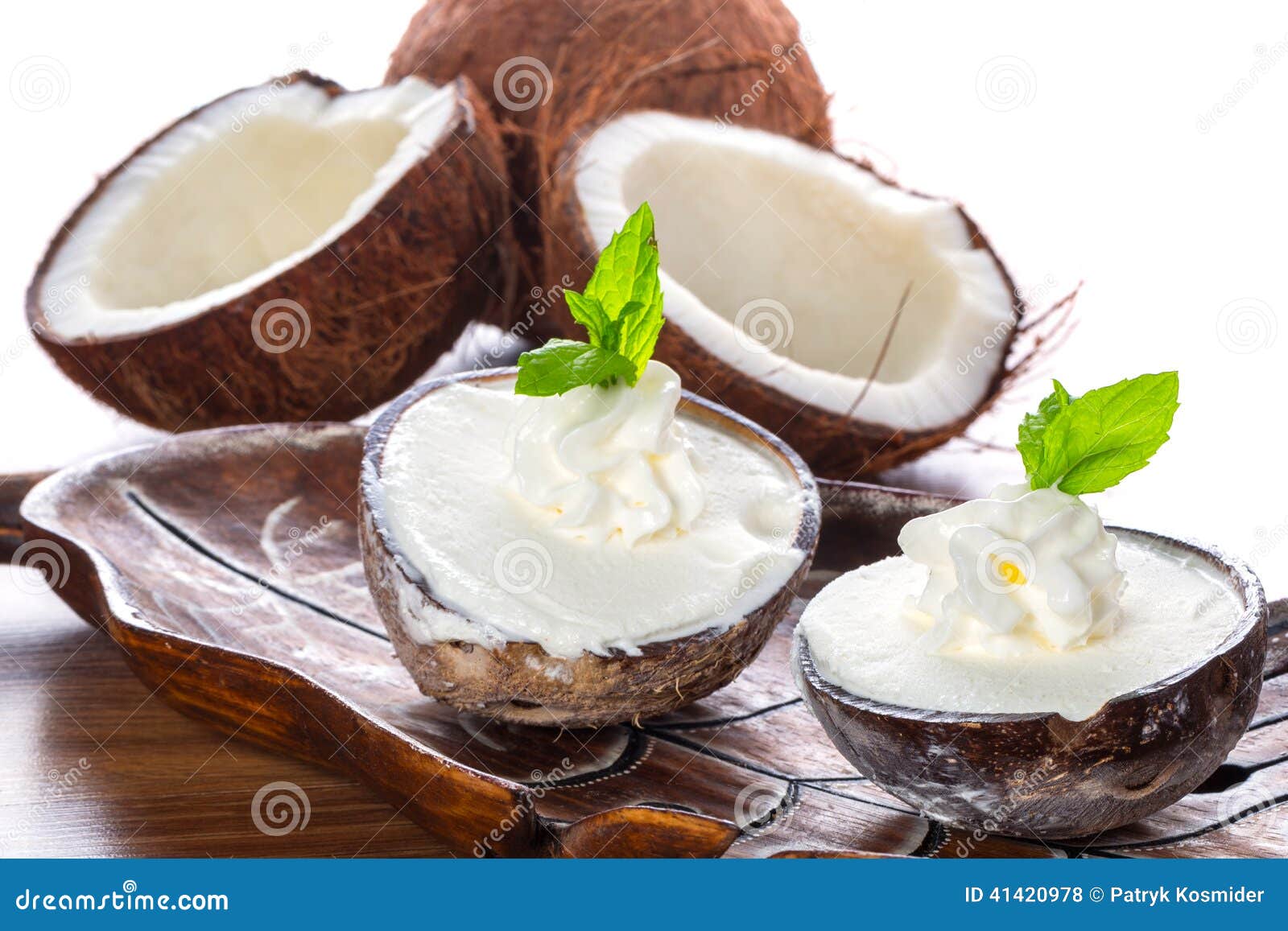 Coco helado foto de archivo. Imagen de helada, cremoso - 41420978