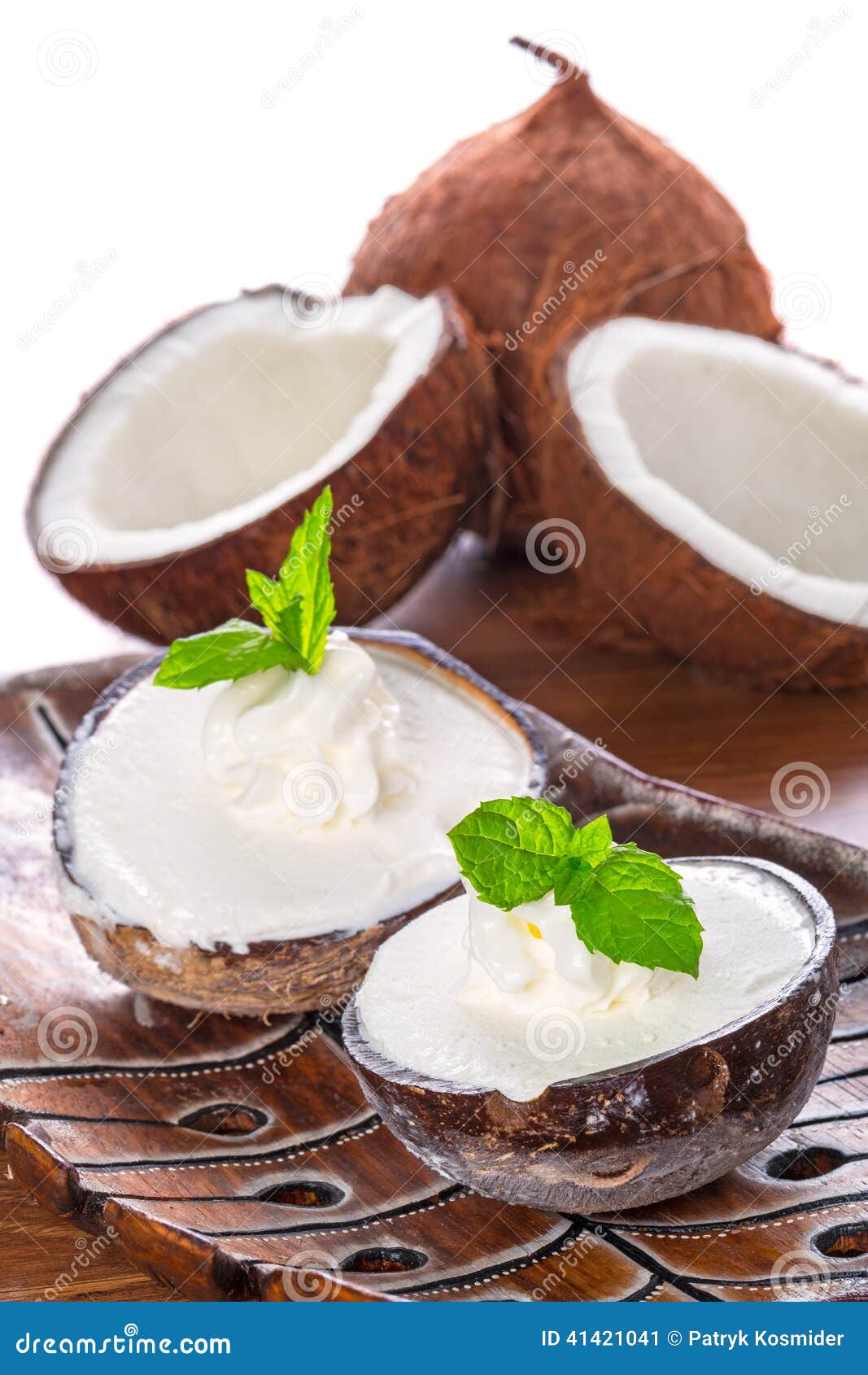 Coco helado imagen de archivo. Imagen de hoja, ingrediente - 41421041