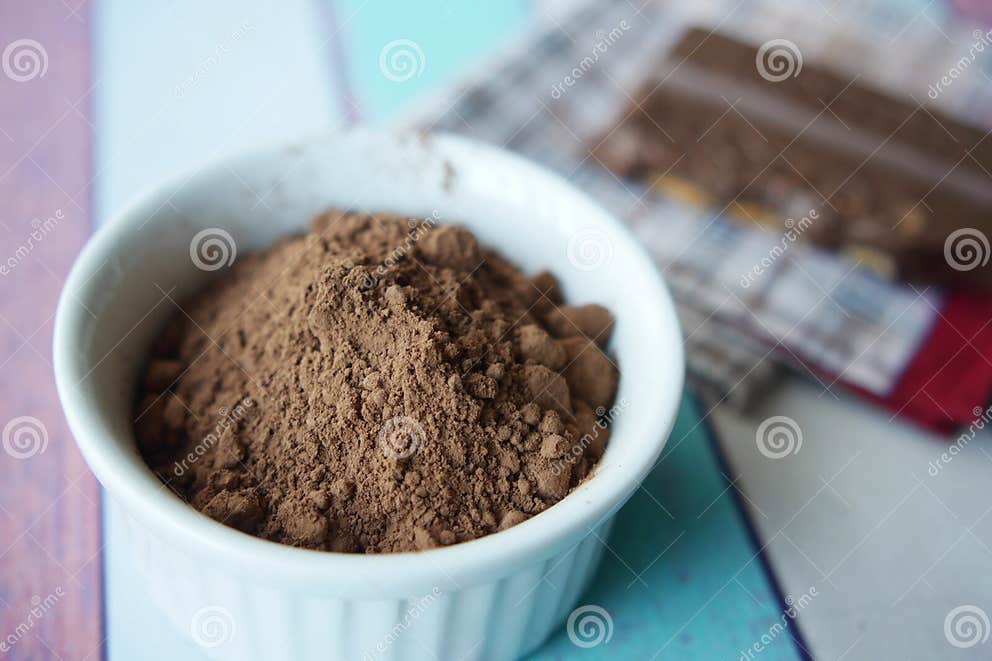 Coco Powder in a Bowl on Table, Stock Photo - Image of white, cocoa ...