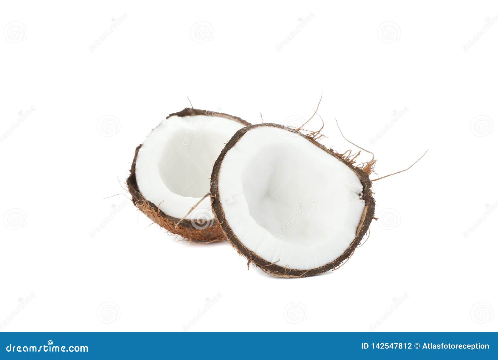 Coco Tropical Rachado Isolado Foto de Stock - Imagem de folha, quebrado ...