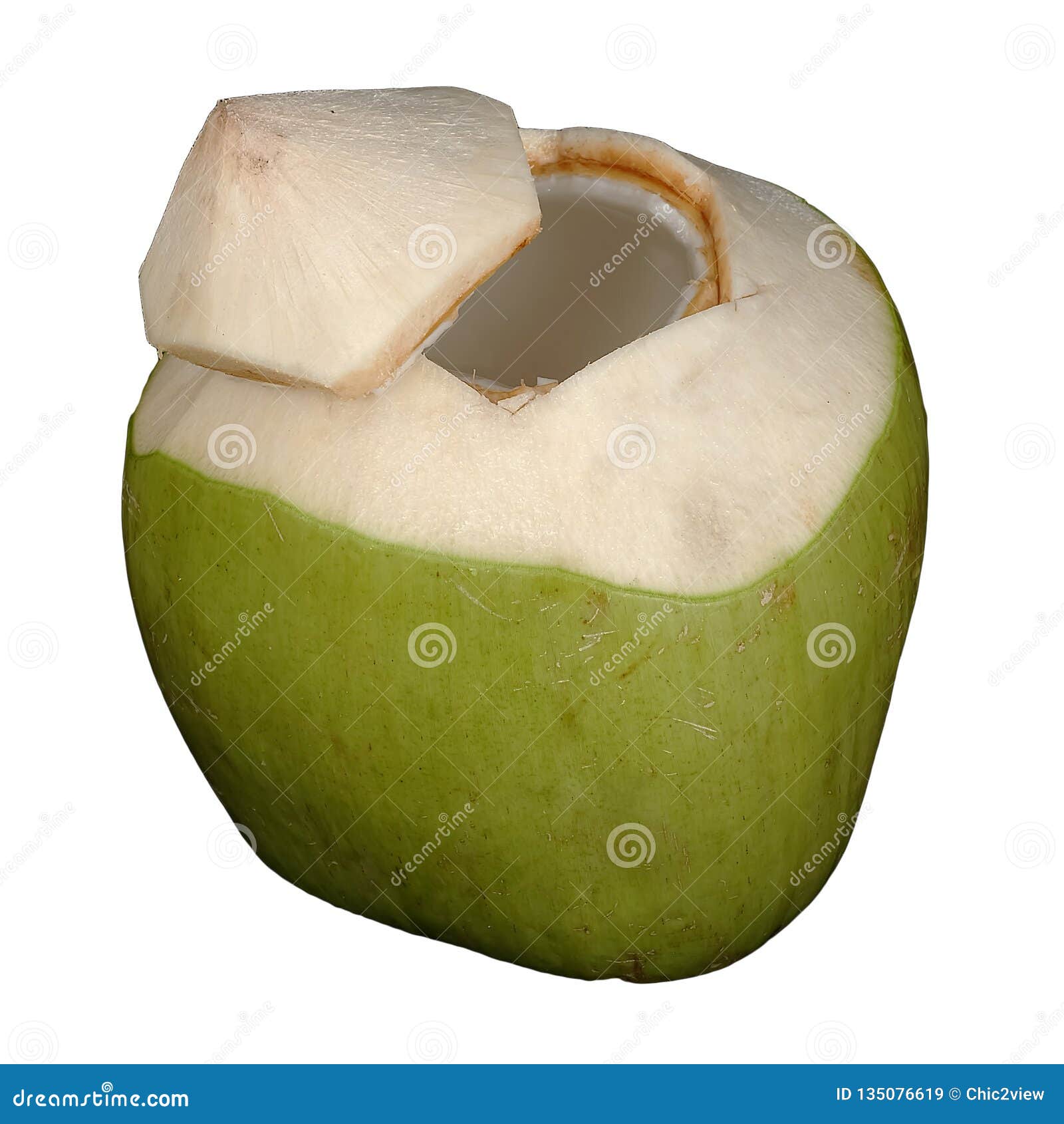 Coco Verde Fresco Com Fundo Isolado Branco Imagem de Stock - Imagem de ...