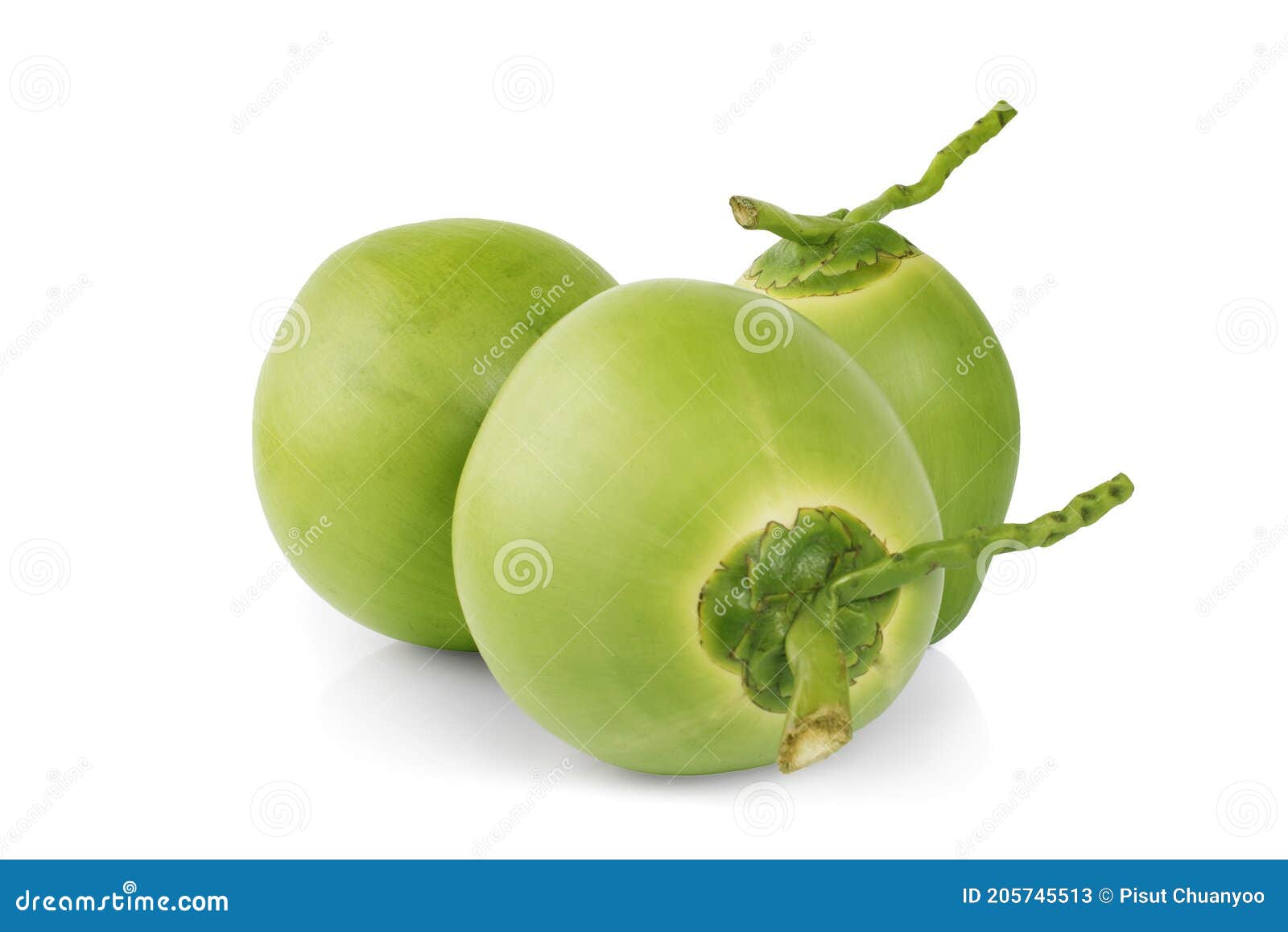 Coco Verde Isolado Sobre Fundo Branco Imagem de Stock - Imagem de verde ...