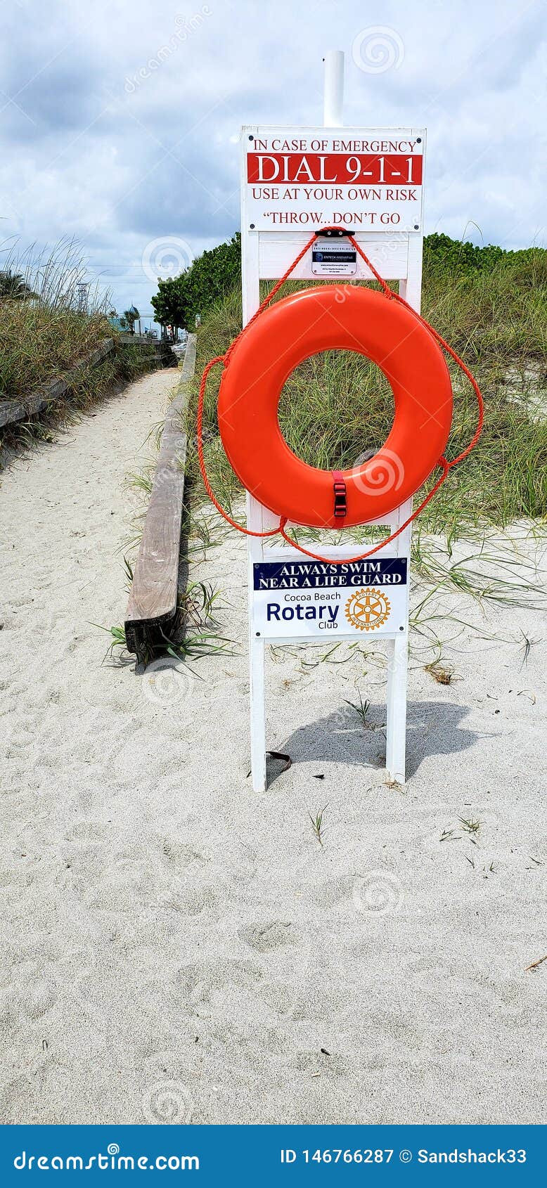 Cocoa Beach Florida Caution Sign Editorial Photography - Image of beach ...