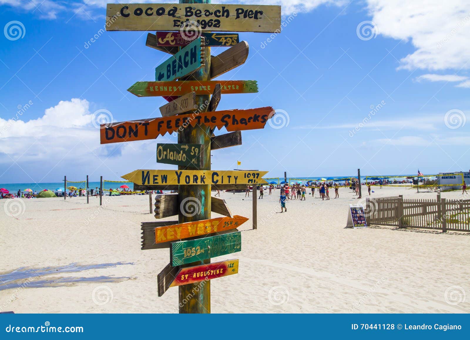 A Beach Sign On A Tree In Rhodes, Greece Stock Photography ...