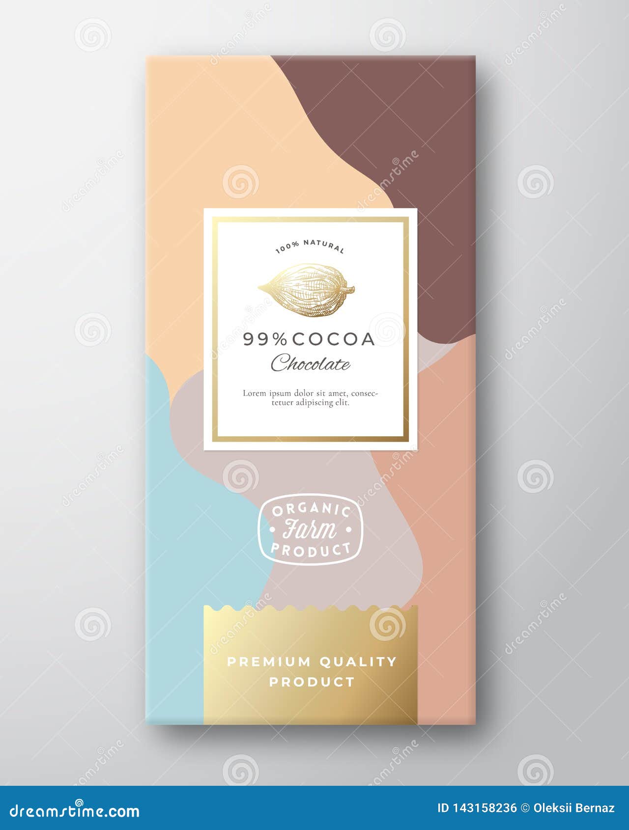 Cocoa Chocolate Label. Abstract Vector Packaging Design Layout with ...