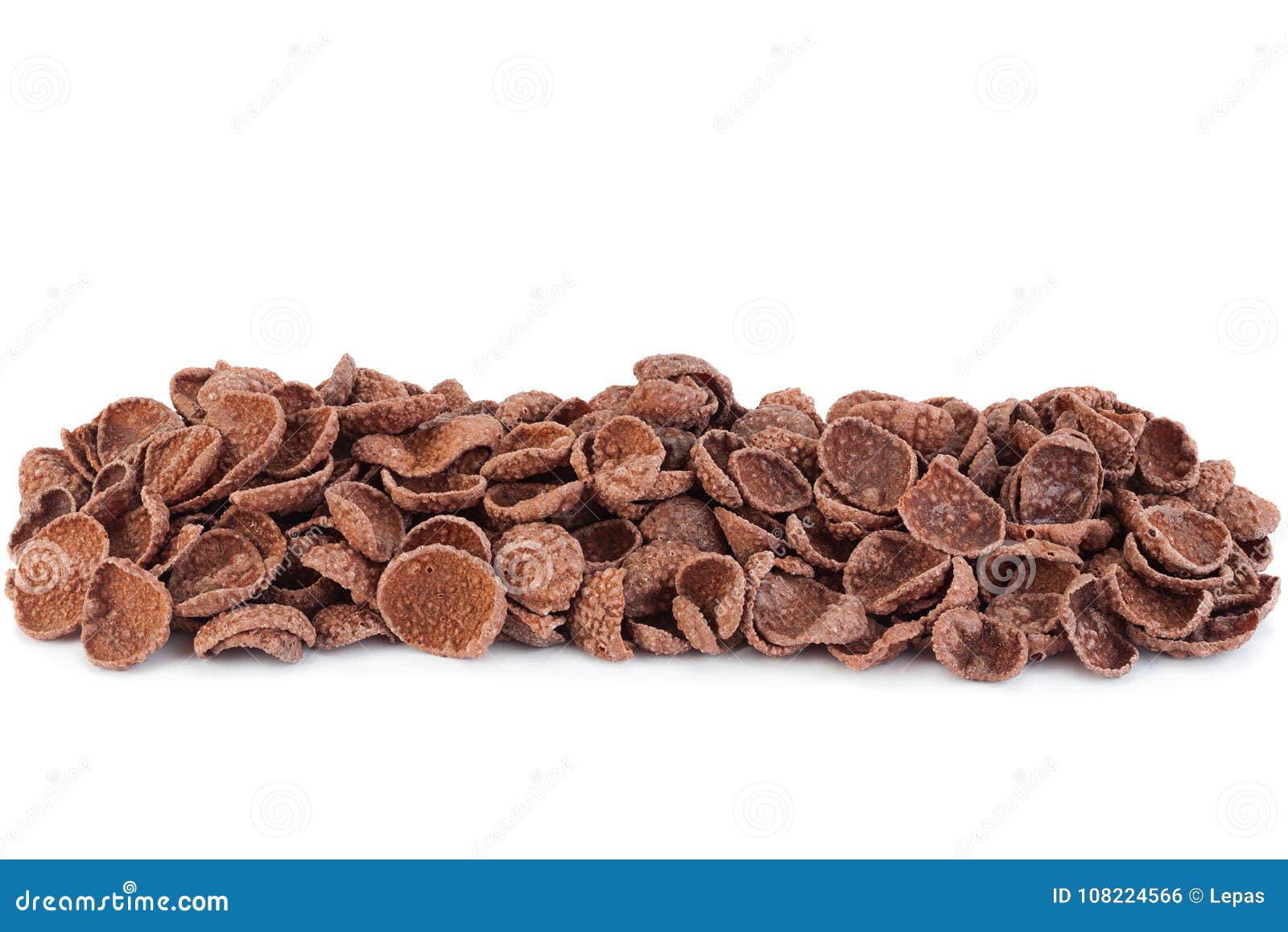 Cocoa corn flakes isolated stock photo. Image of flake - 108224566