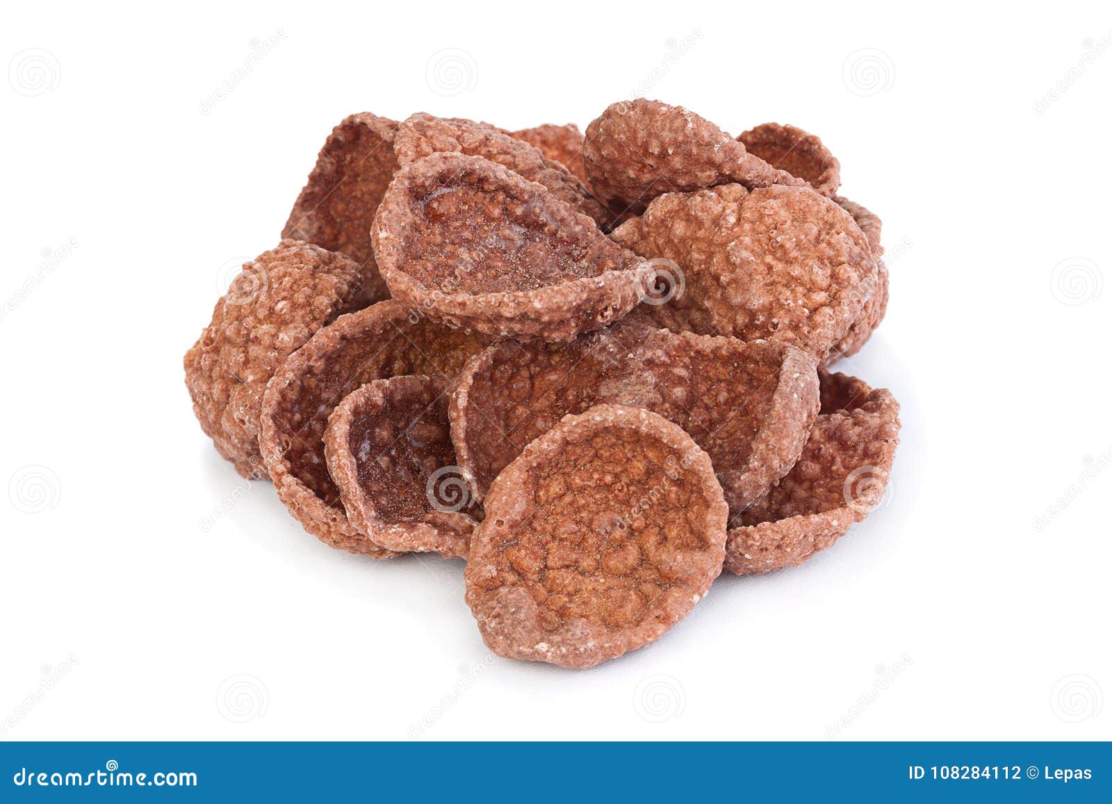 Cocoa corn flakes isolated stock photo. Image of healthy - 108284112
