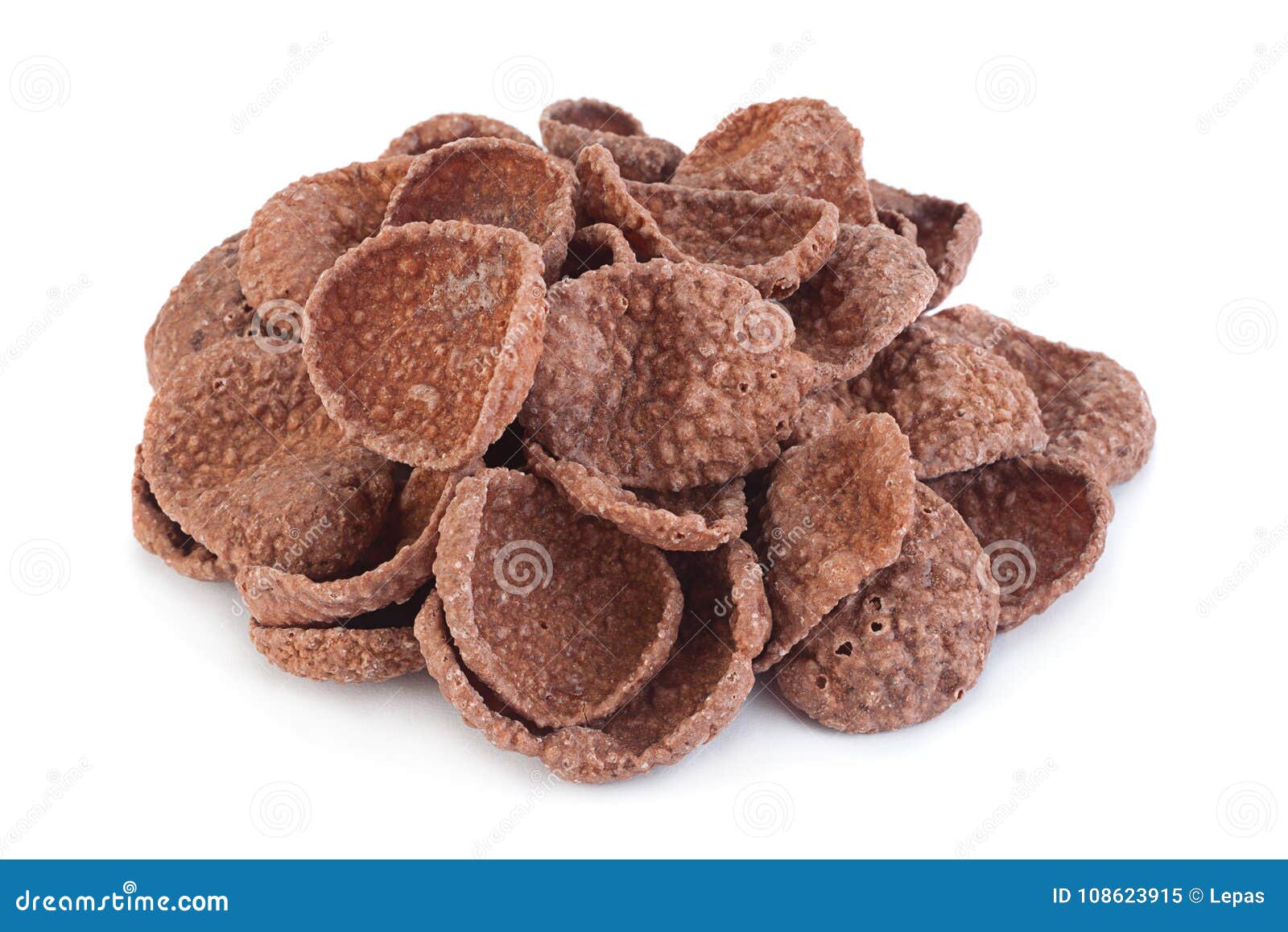 Cocoa corn flakes isolated stock image. Image of snack - 108623915