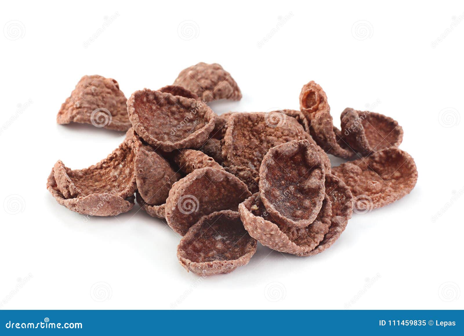 Cocoa corn flakes on white stock image. Image of cornflakes - 111459835