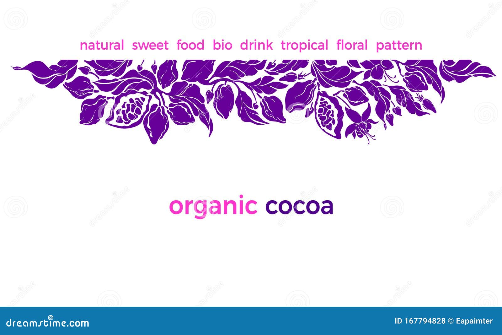 Cocoa Decor. Vector Frame. Floral Design Stock Vector - Illustration of ...