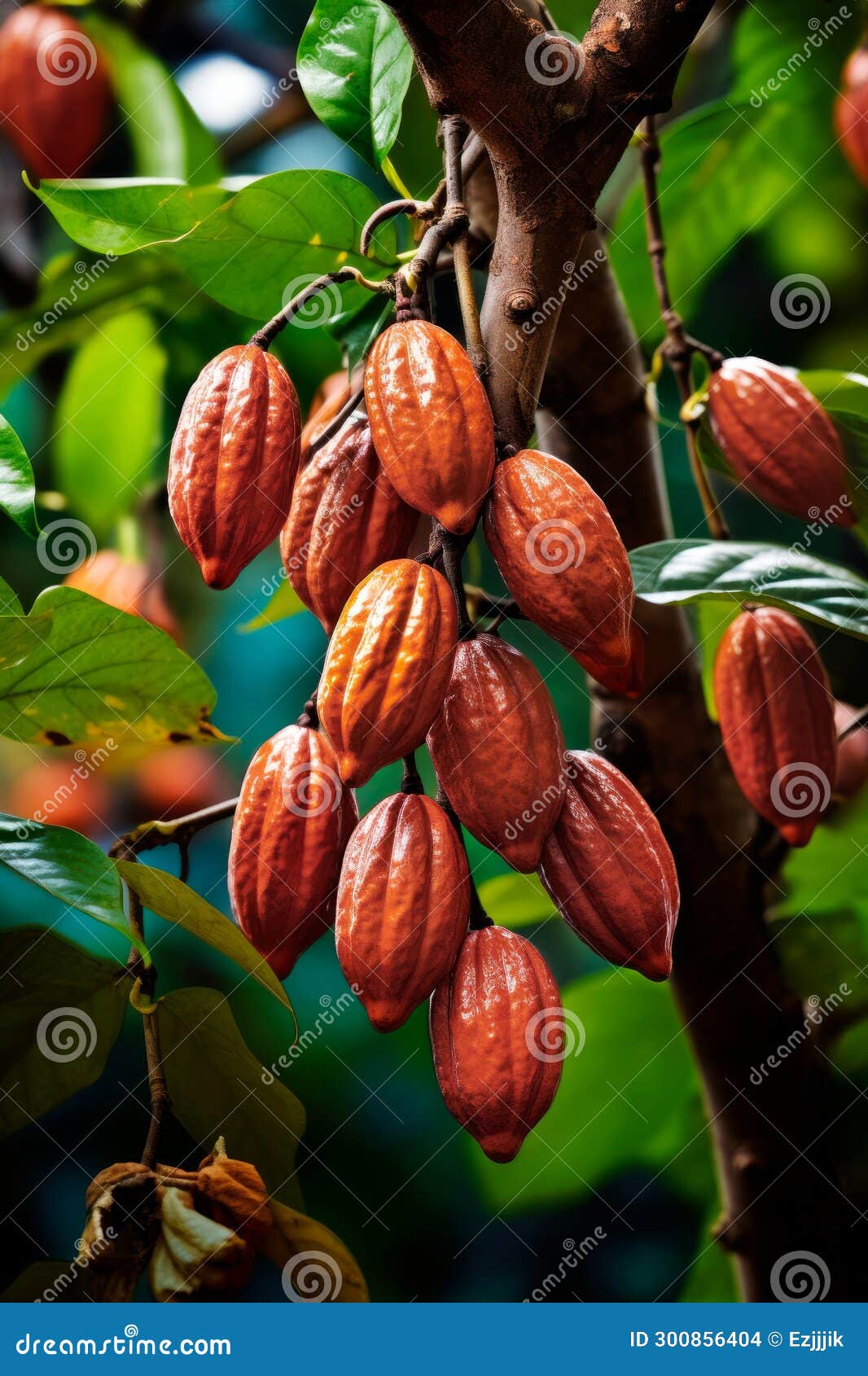 Cocoa Fruit Growing on a Cocoa Tree Stock Photo - Image of seed, ripe ...