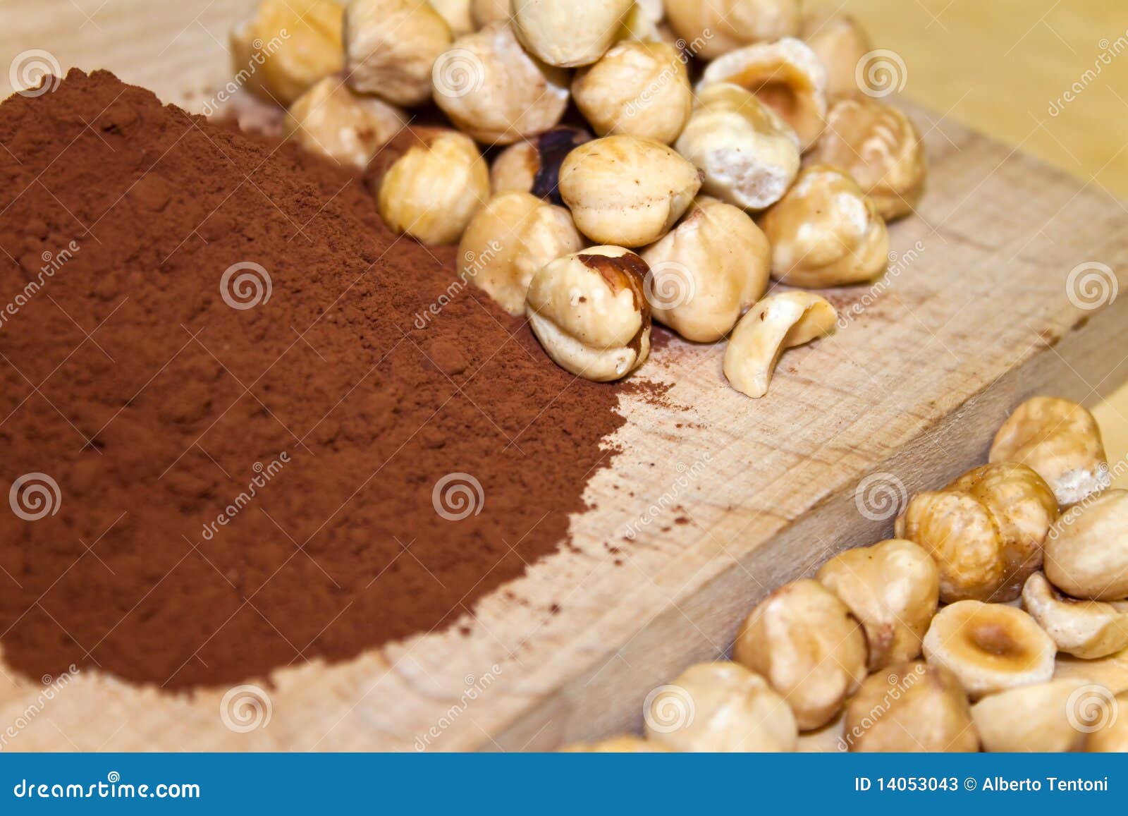 Cocoa and hazelnuts stock image. Image of nutella, snack - 14053043