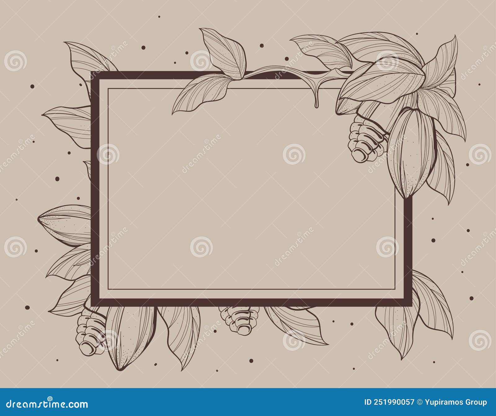Cocoa Leaf Frame Cartoon Vector | CartoonDealer.com #251990057