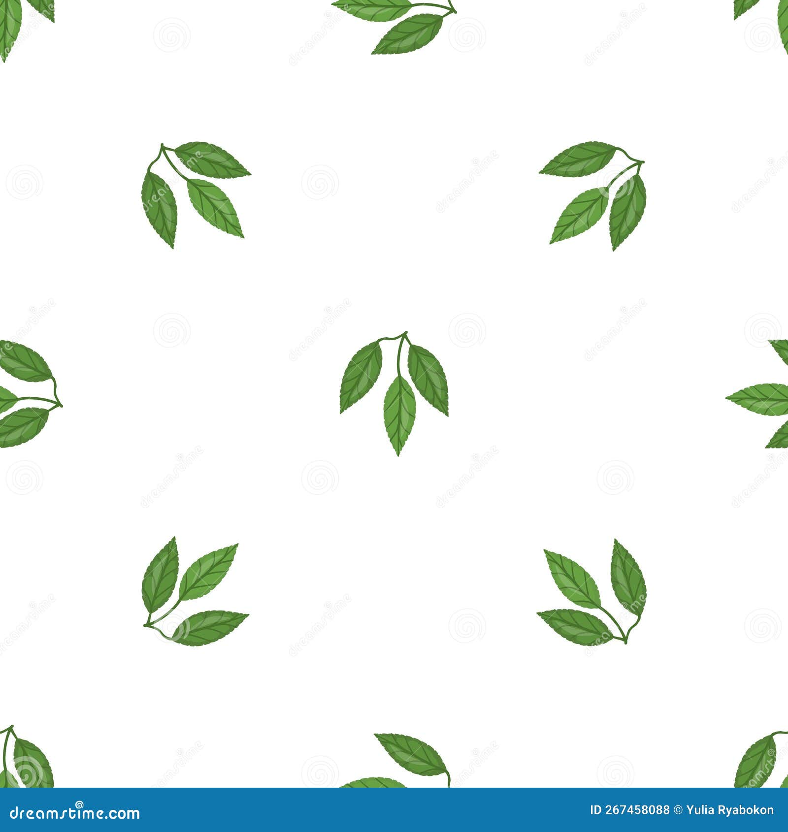 Cocoa Leaf Tree Pattern Seamless Vector Stock Vector - Illustration of ...