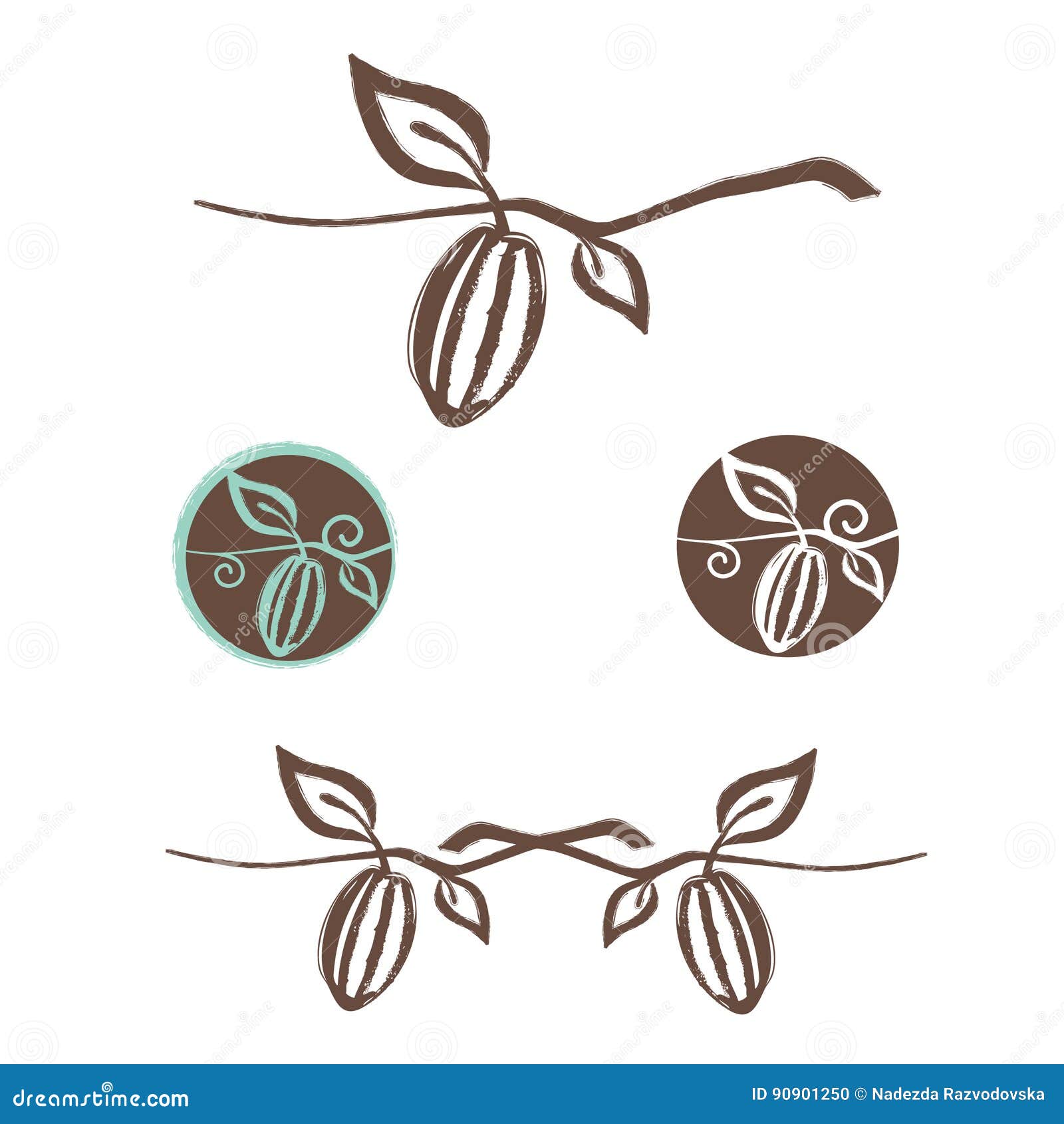 Cocoa Logo Design Set stock vector. Illustration of cocoa - 90901250
